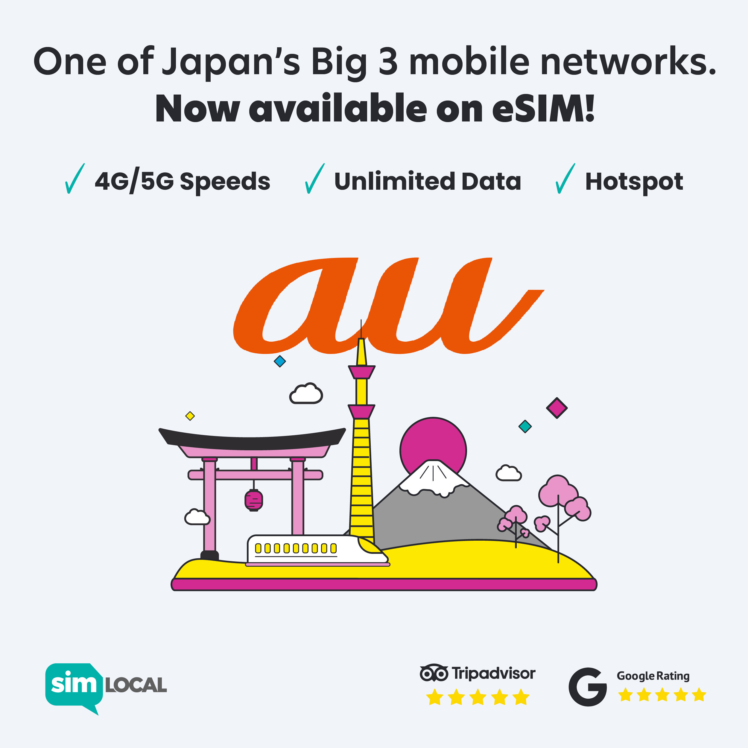 Cómo obtener una eSIM japonesa de AU Japan | Sim Local